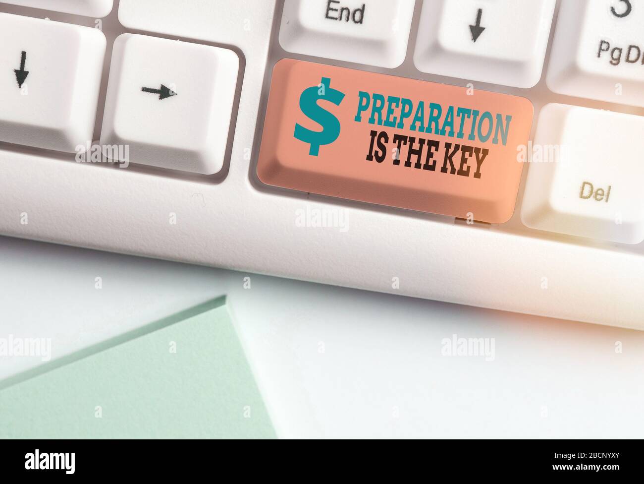 Writing note showing Preparation Is The Key. Business concept for it ...