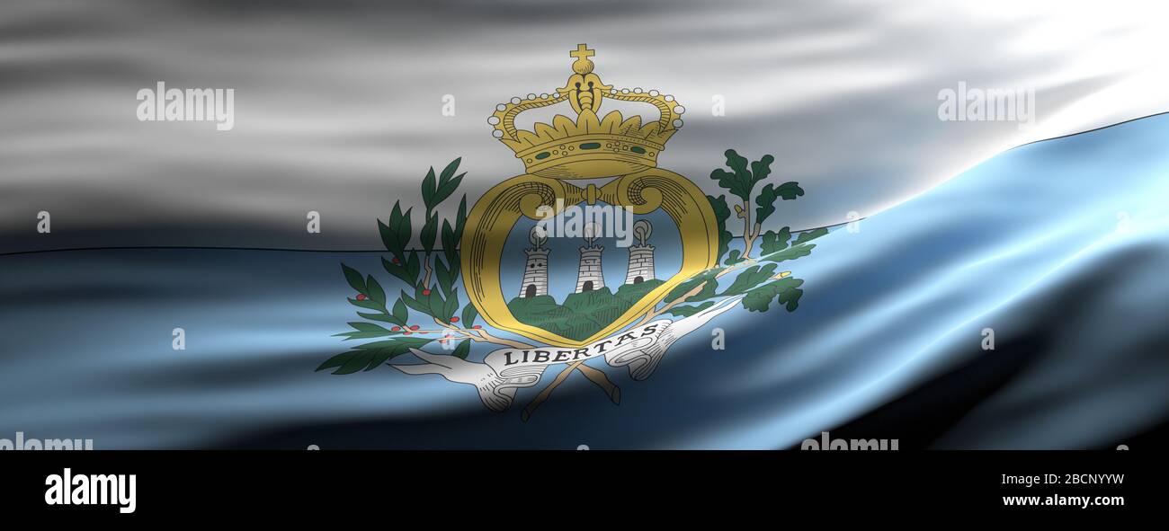 San Marino sign symbol. San Marino national flag waving texture ...