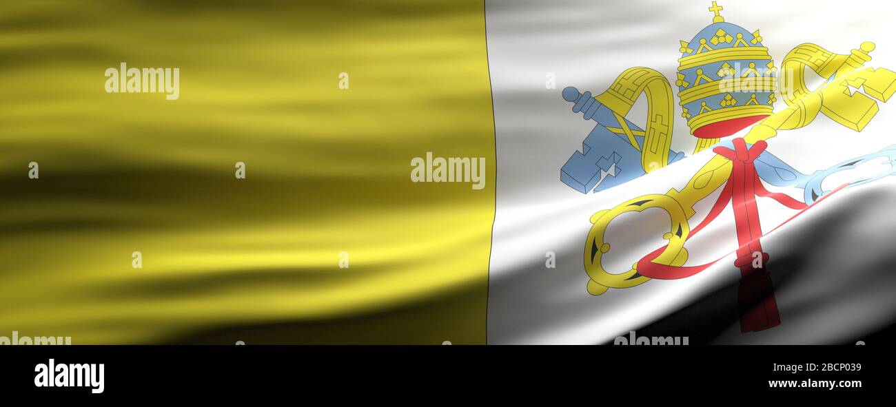 Vatican city sign symbol. Vatican city national flag waving texture ...