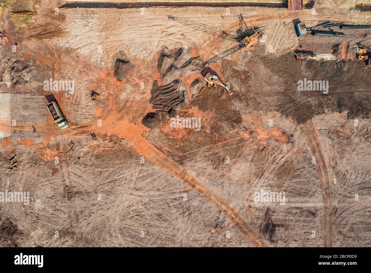 Aerial view of a construction site Stock Photo - Alamy