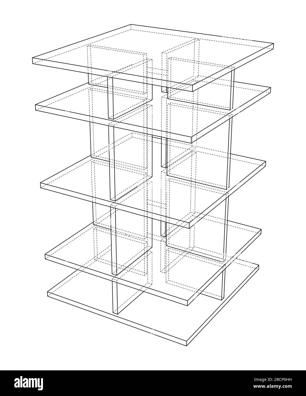 Empty showcase outline. Vector rendering of 3d Stock Vector Image & Art ...