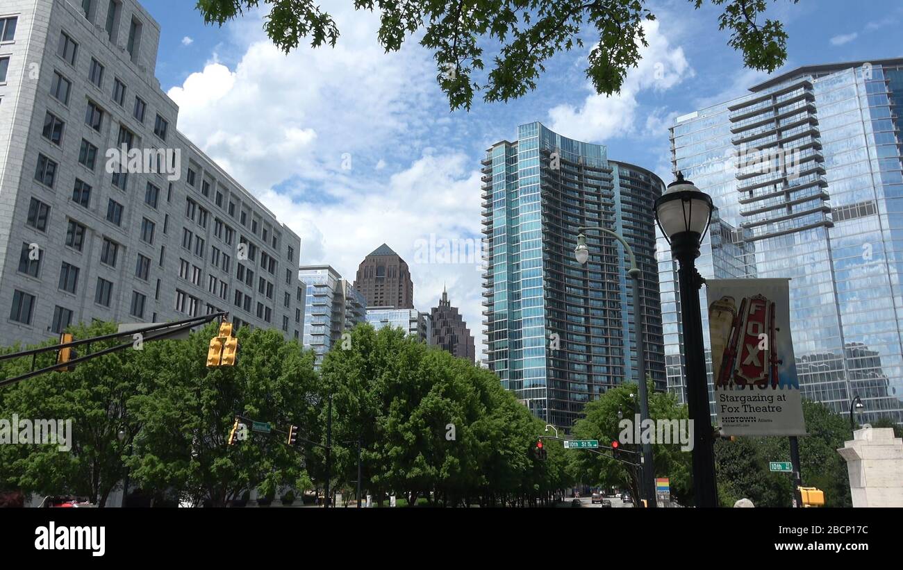 Typical street view in Atlanta Midtown - ATLANTA, USA - APRIL 22, 2016 ...