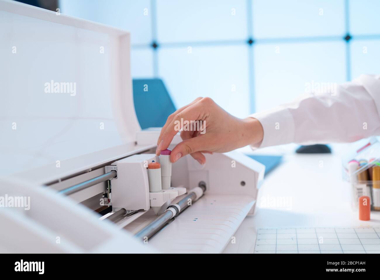 Office plotter in a design laboratory Stock Photo - Alamy
