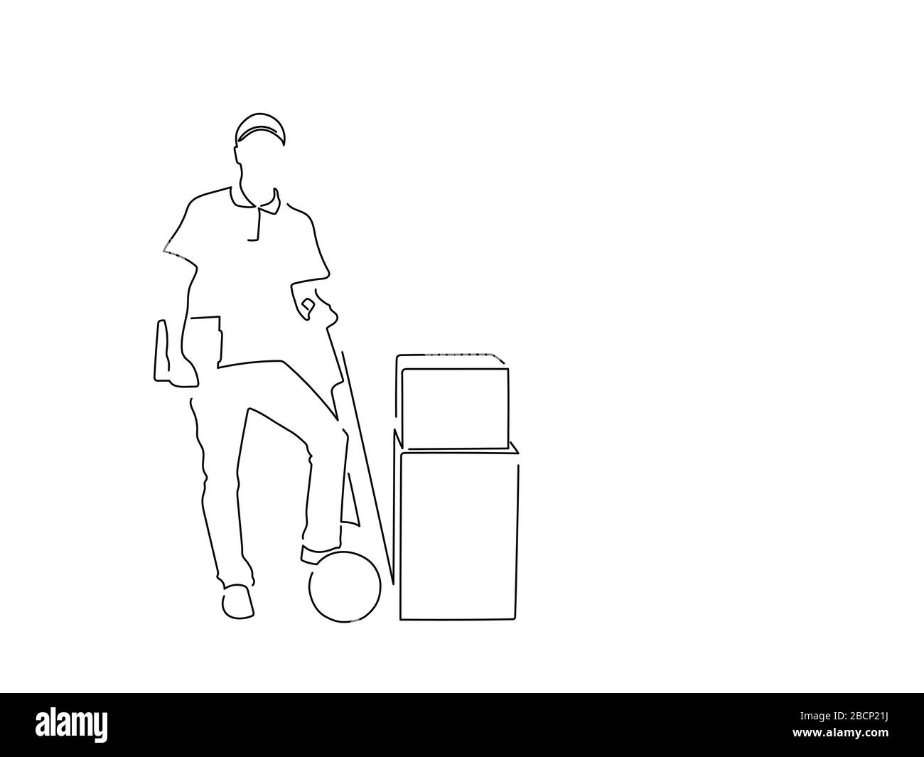 Logistics line drawing, vector illustration design Stock Vector Image ...