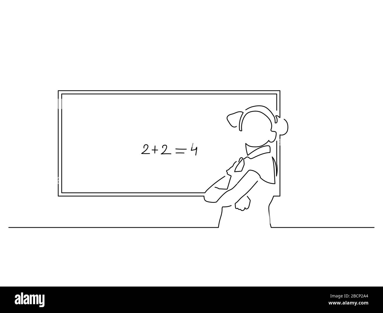 School isolated line drawing, vector illustration design. Education ...