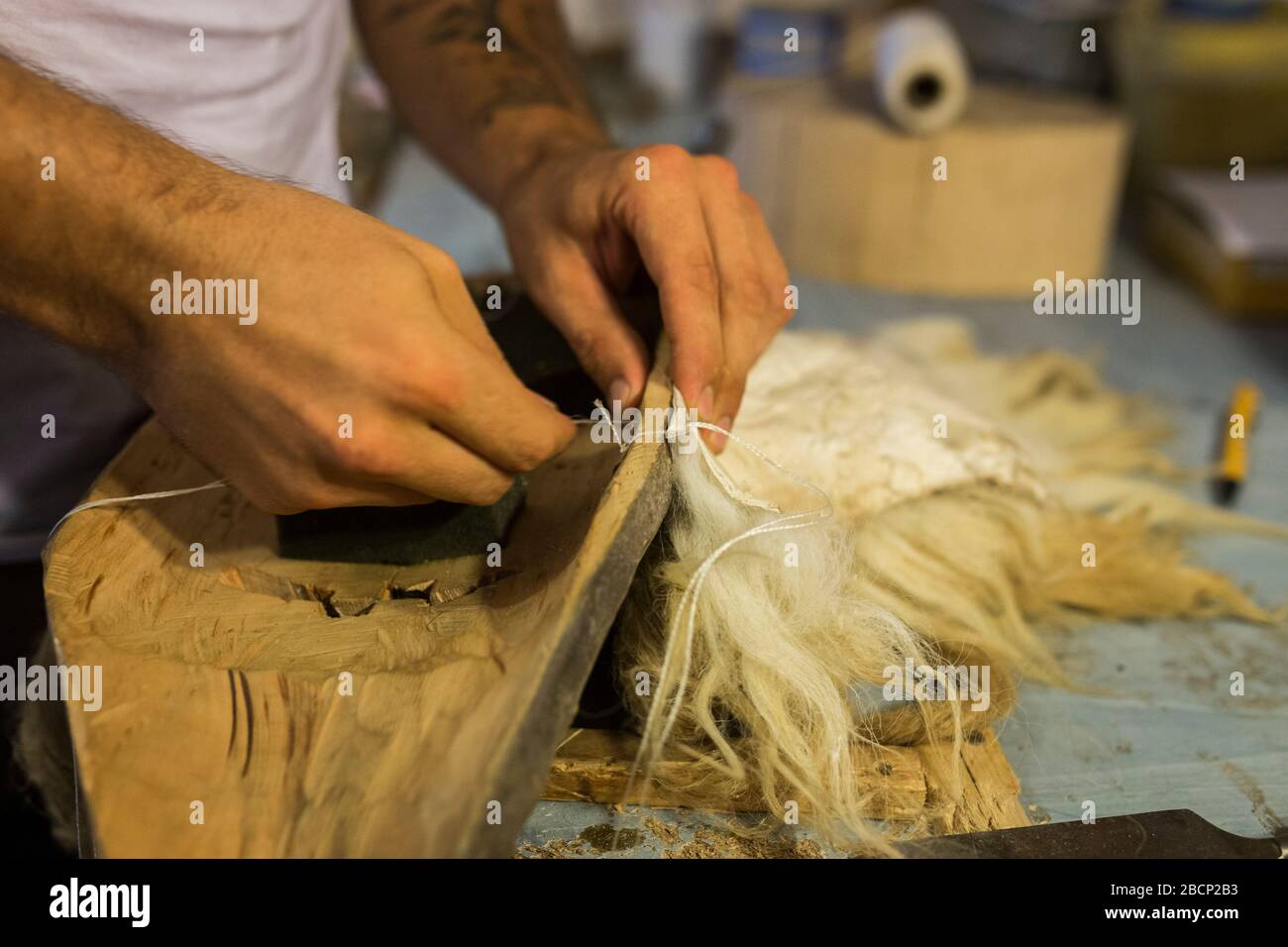 Traditional Hungarian buso mask making in progress Stock Photo - Alamy