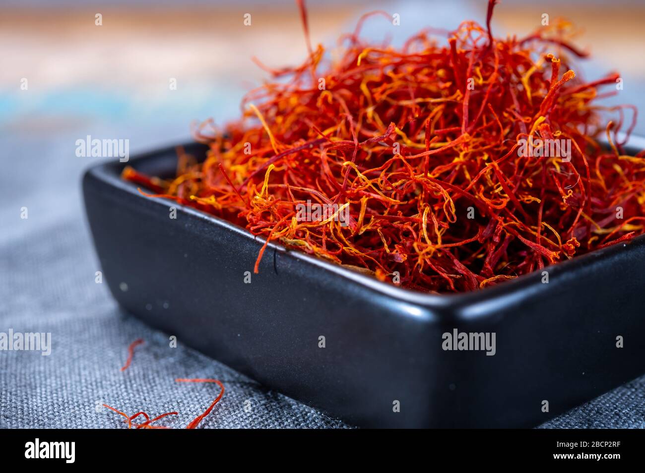 Real iranian red dried saffron spice close up Stock Photo - Alamy