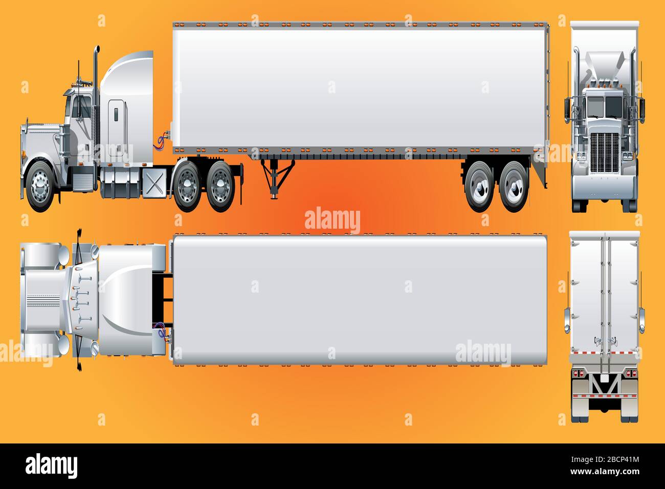 Container Truck Side View Stock Vector Images - Alamy