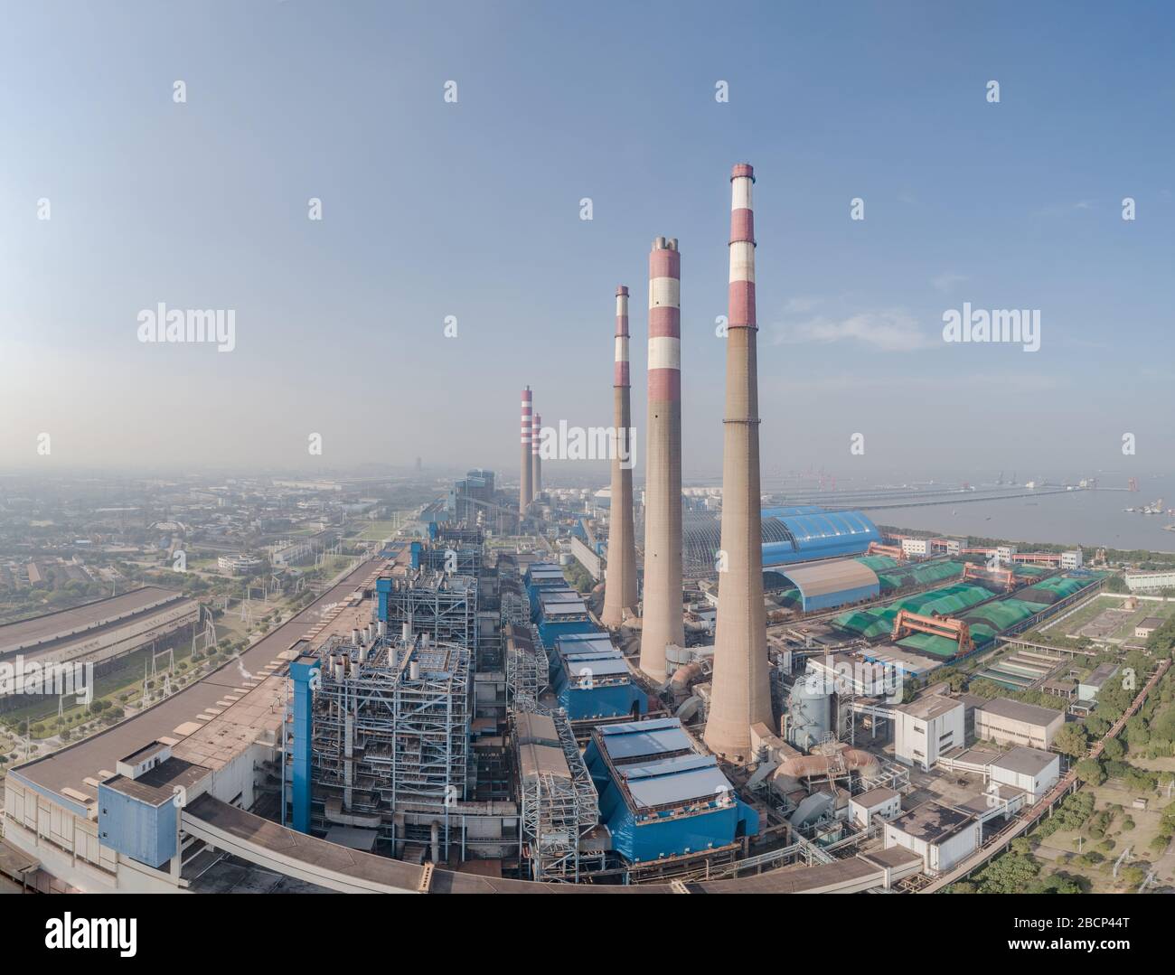 Aerial view of thermal power plant Stock Photo - Alamy