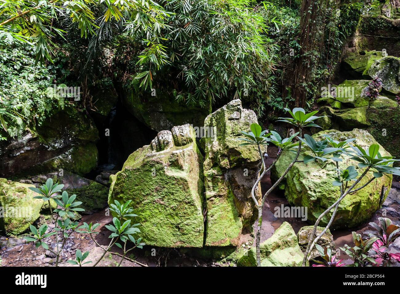 Mossy ruin of the ancient Hindu temple on the Bali Island, Indonesia ...