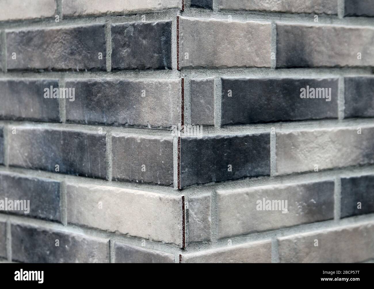 Finishing bricks in architecture, wall with trim tiles, outdoors Stock ...