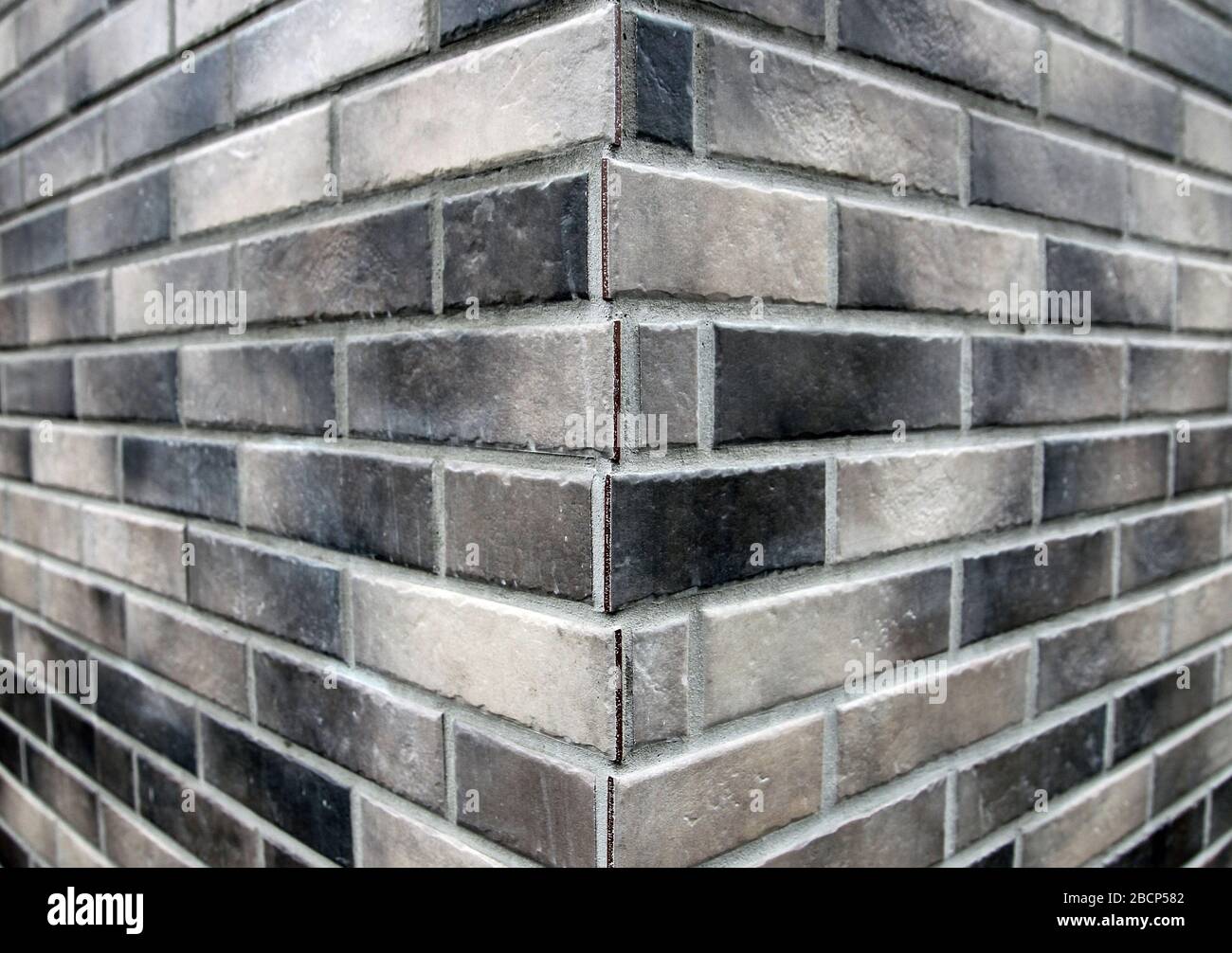 Finishing bricks in architecture, wall with trim tiles, outdoors Stock ...