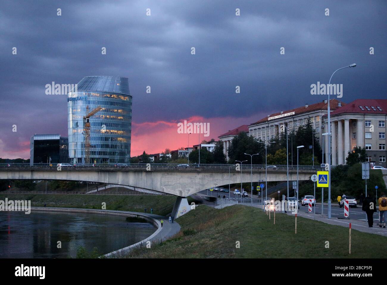 Modern building, commercial building, office building in Vilnius Stock ...