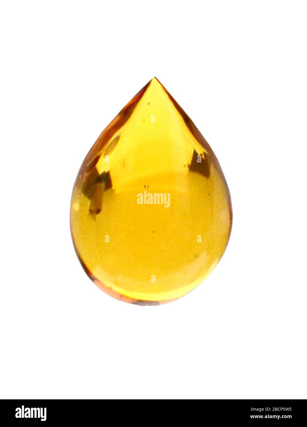 Golden amber icon with tear droplet shape and shadow glow Stock Photo ...