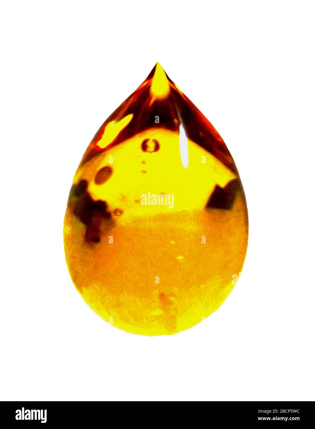 Golden amber icon with tear droplet shape and shadow glow Stock Photo ...