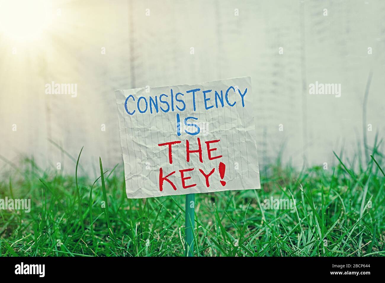 Conceptual hand writing showing Consistency Is The Key. Concept meaning ...