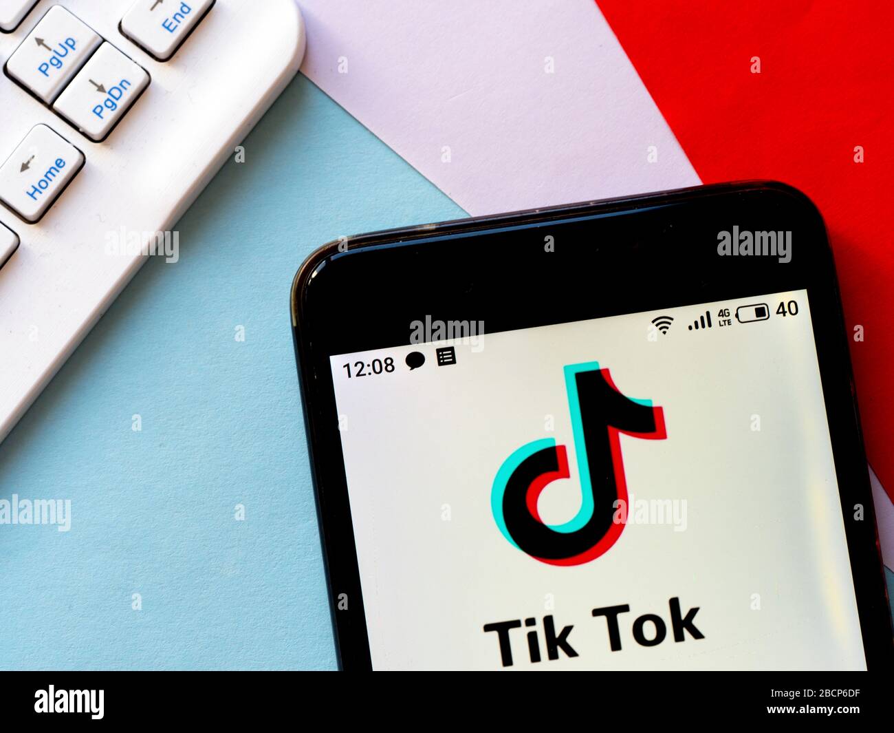 In this photo illustration TikTalk logo is seen displayed on a ...