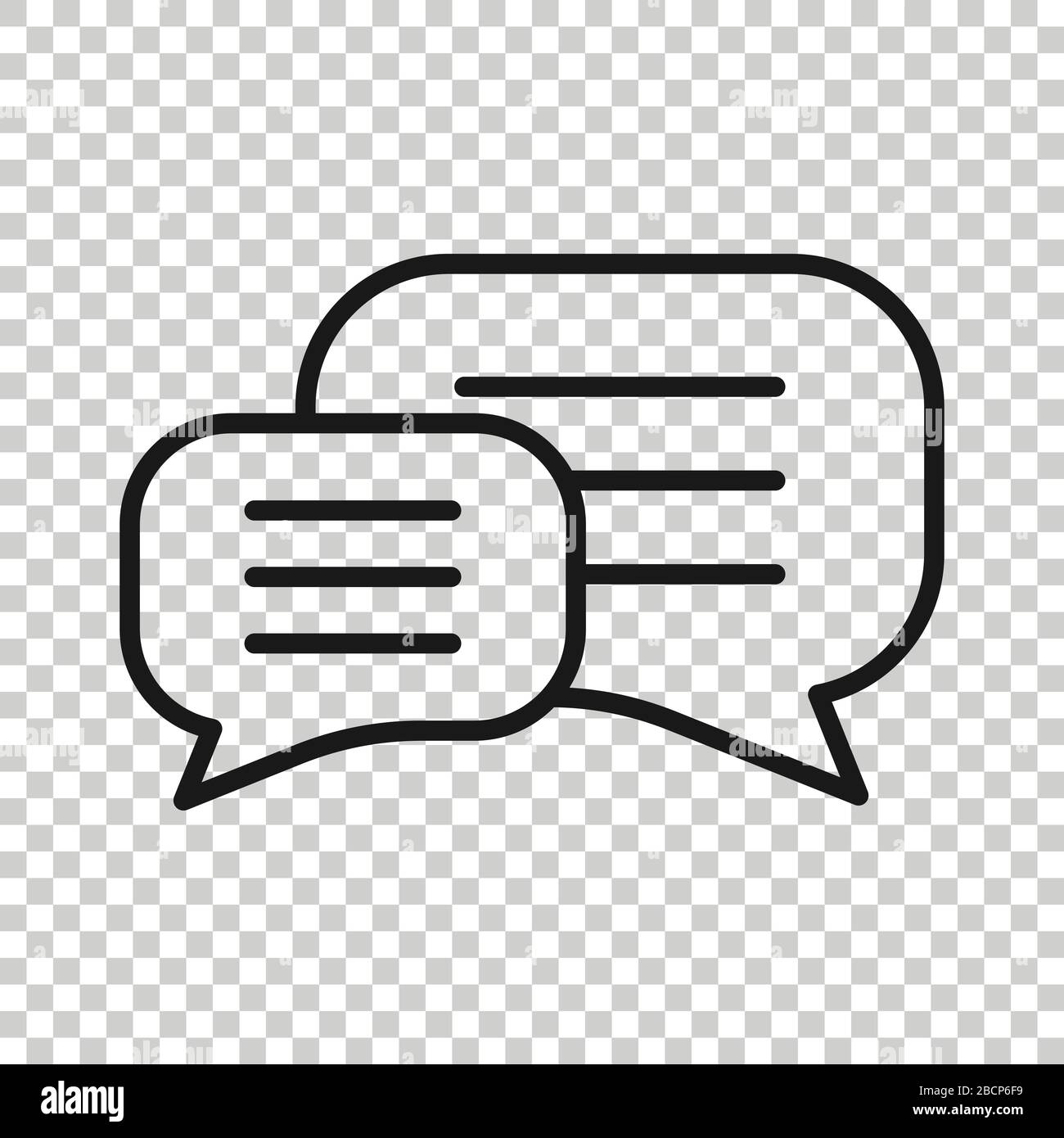 Speak chat sign icon in flat style. Speech bubbles vector illustration ...