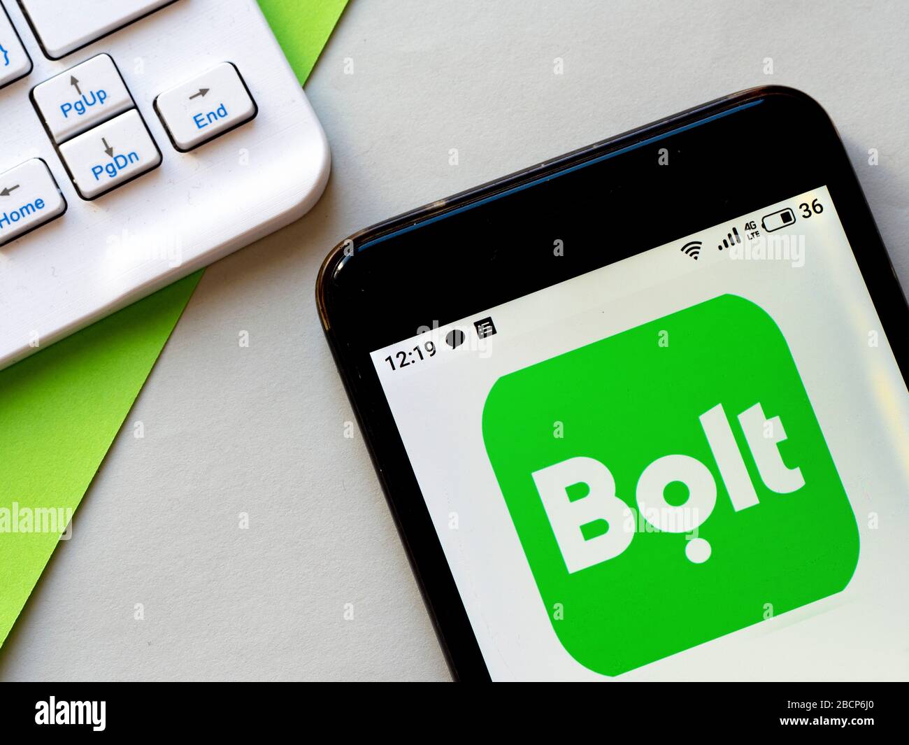 In this photo illustration Bolt logo is seen displayed on a smartphone ...