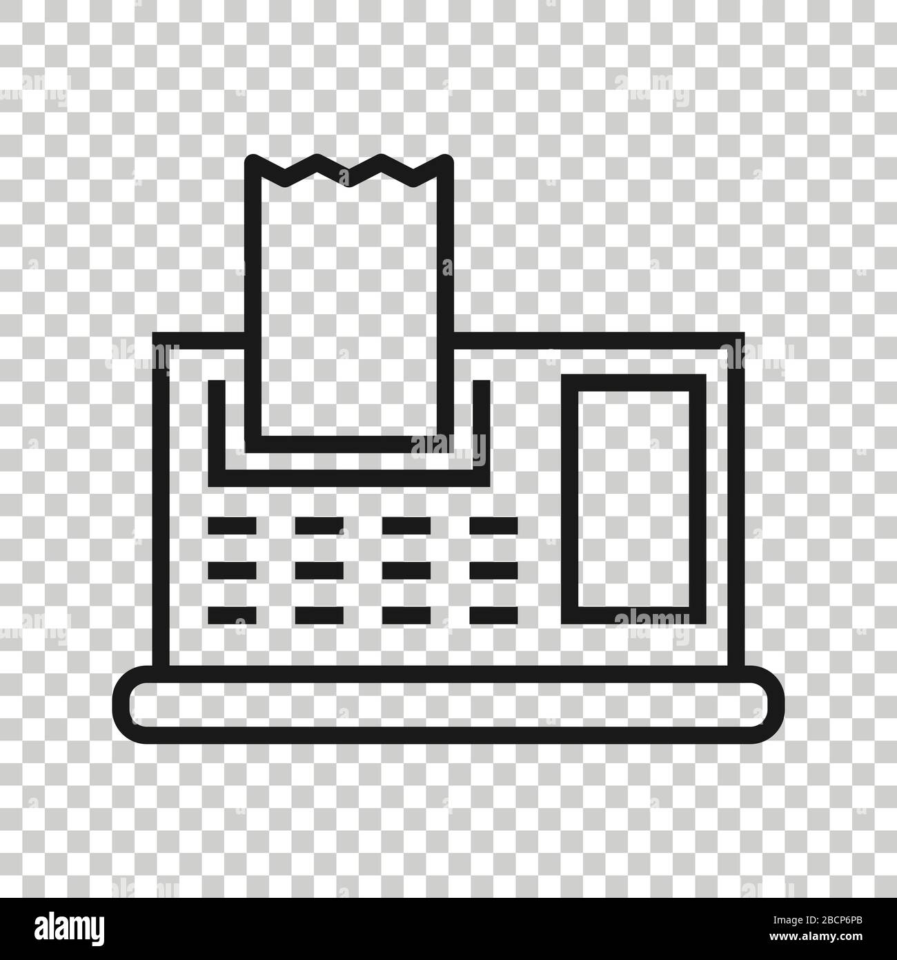 Cash register icon in flat style. Check machine vector illustration on ...