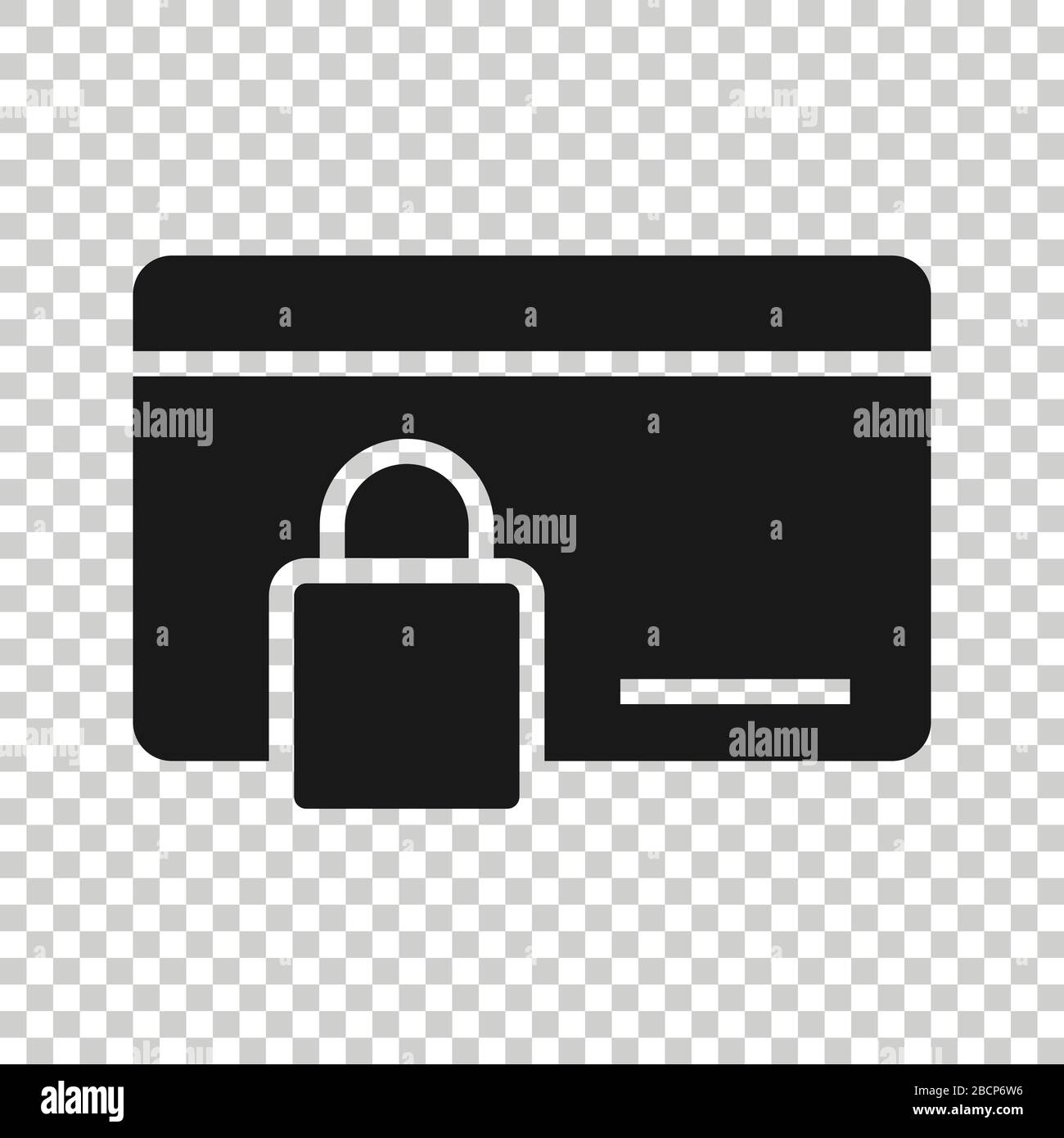 Credit card protection icon in flat style. Safe shopping vector ...