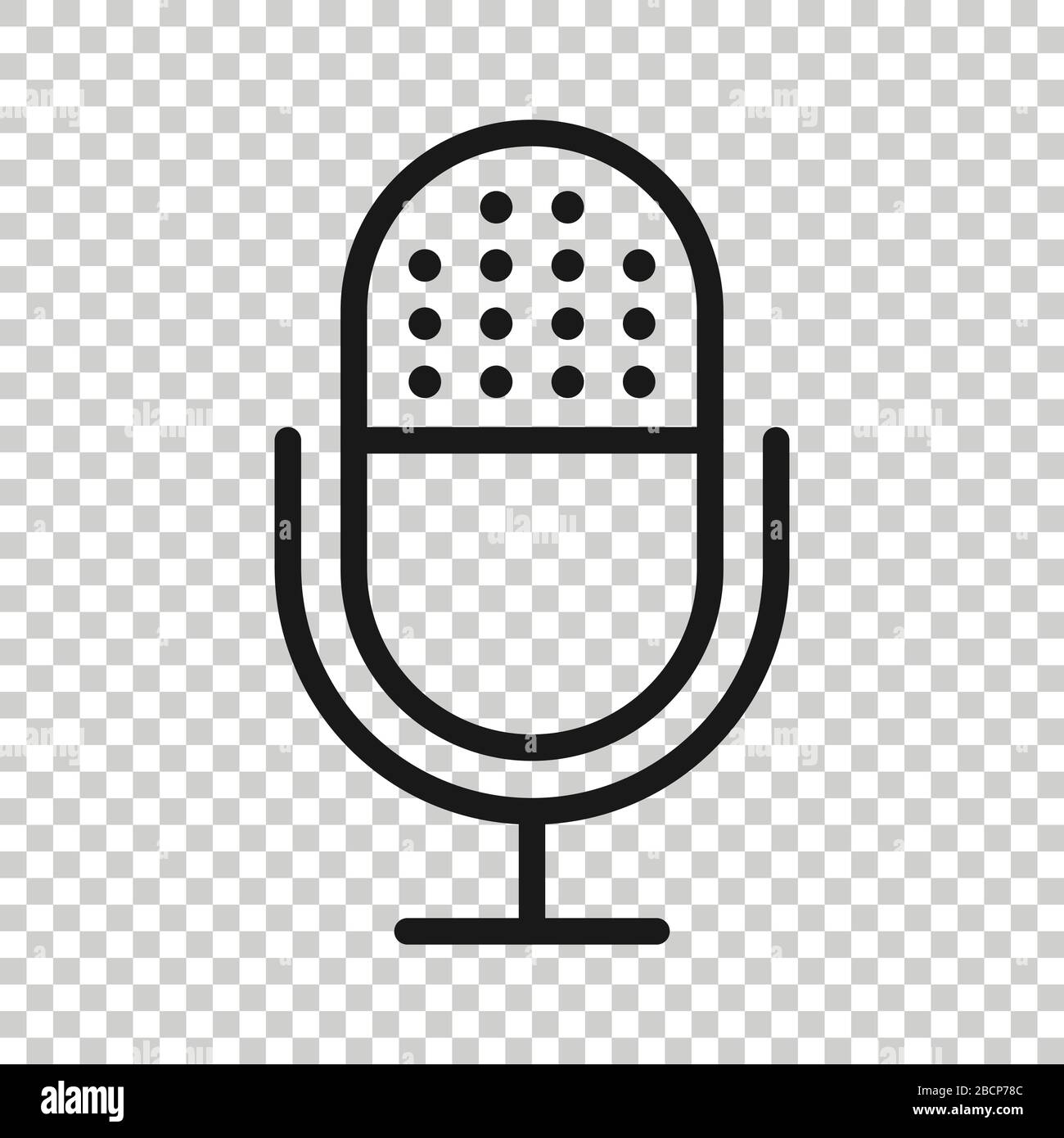 Microphone icon in flat style. Studio mike vector illustration on white ...