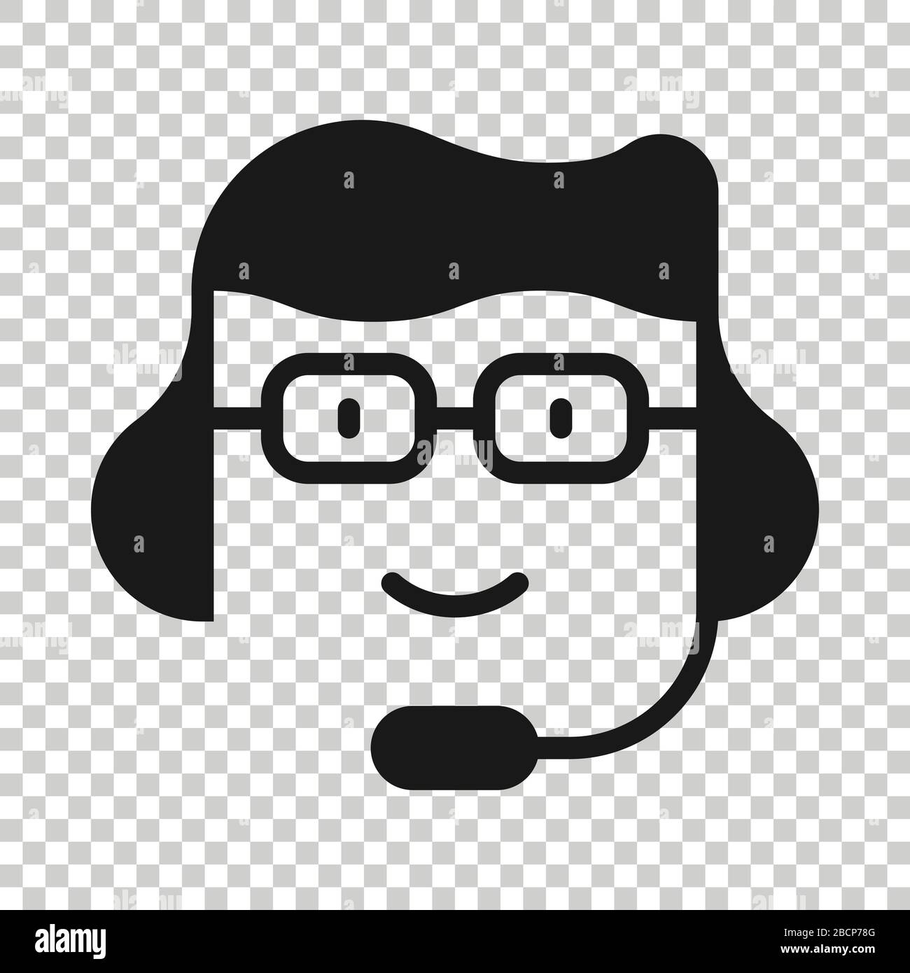 Helpdesk icon in flat style. Headphone vector illustration on white ...