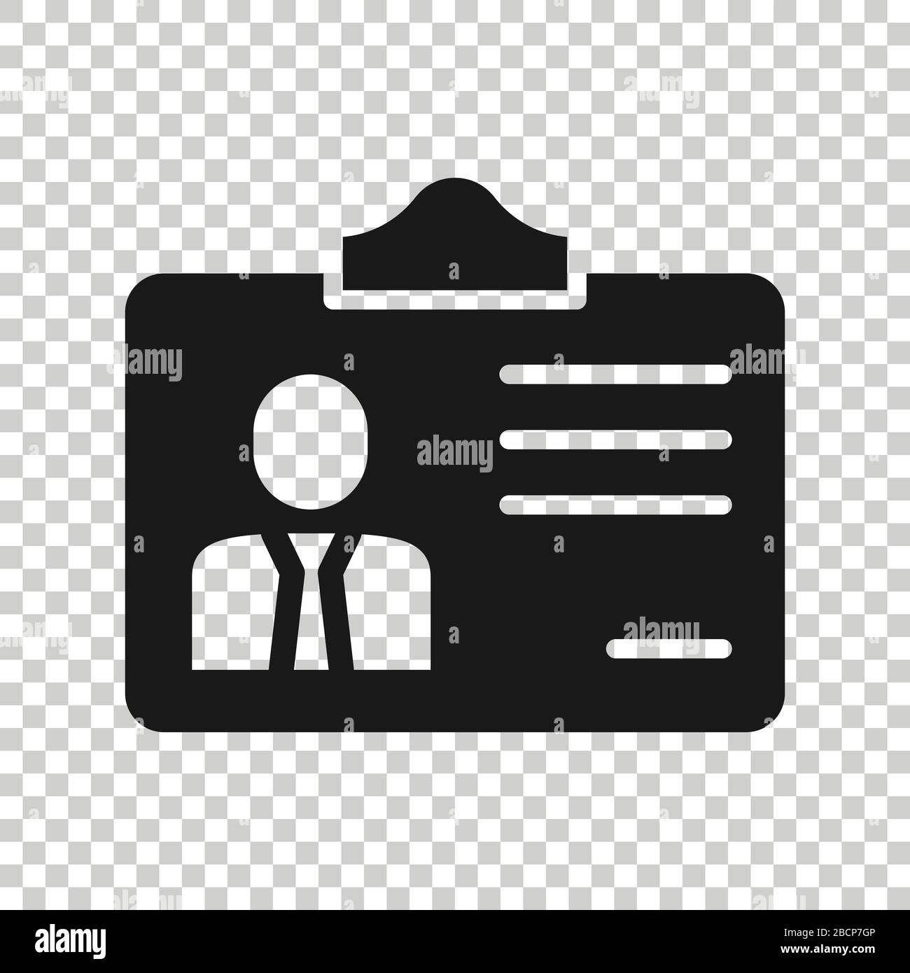 Id Card Icon In Flat Style Identity Tag Vector Illustration On White Isolated Background