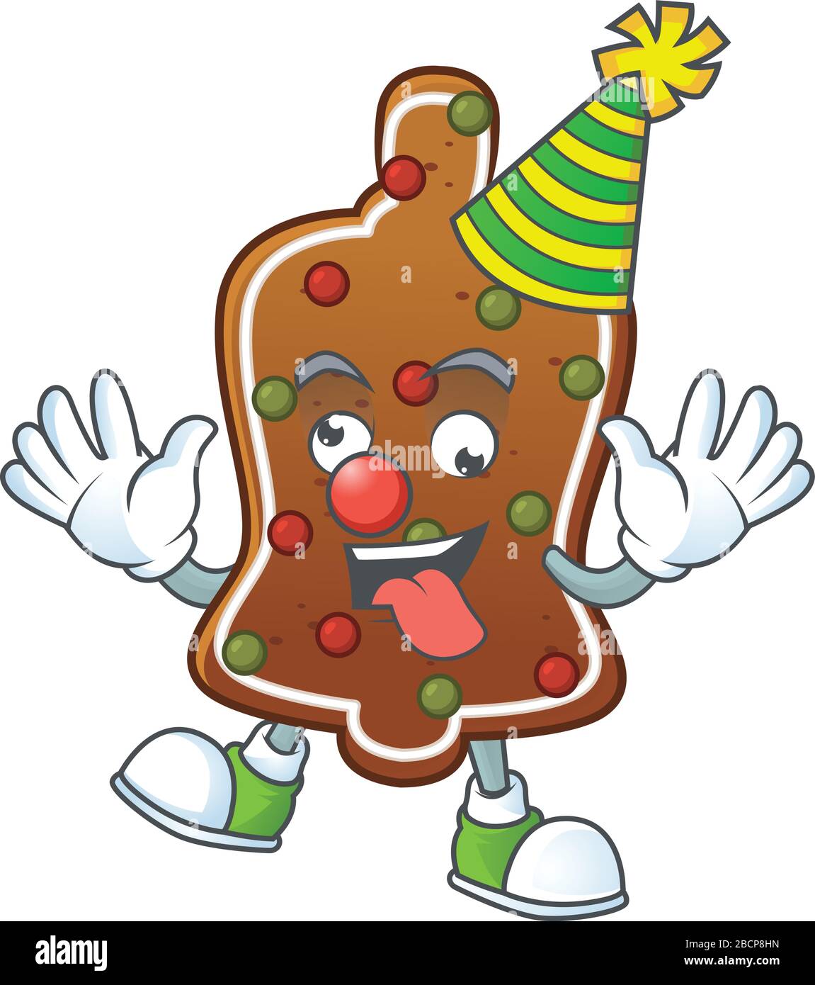 Amusing Clown gingerbread bell cartoon character mascot style Stock ...