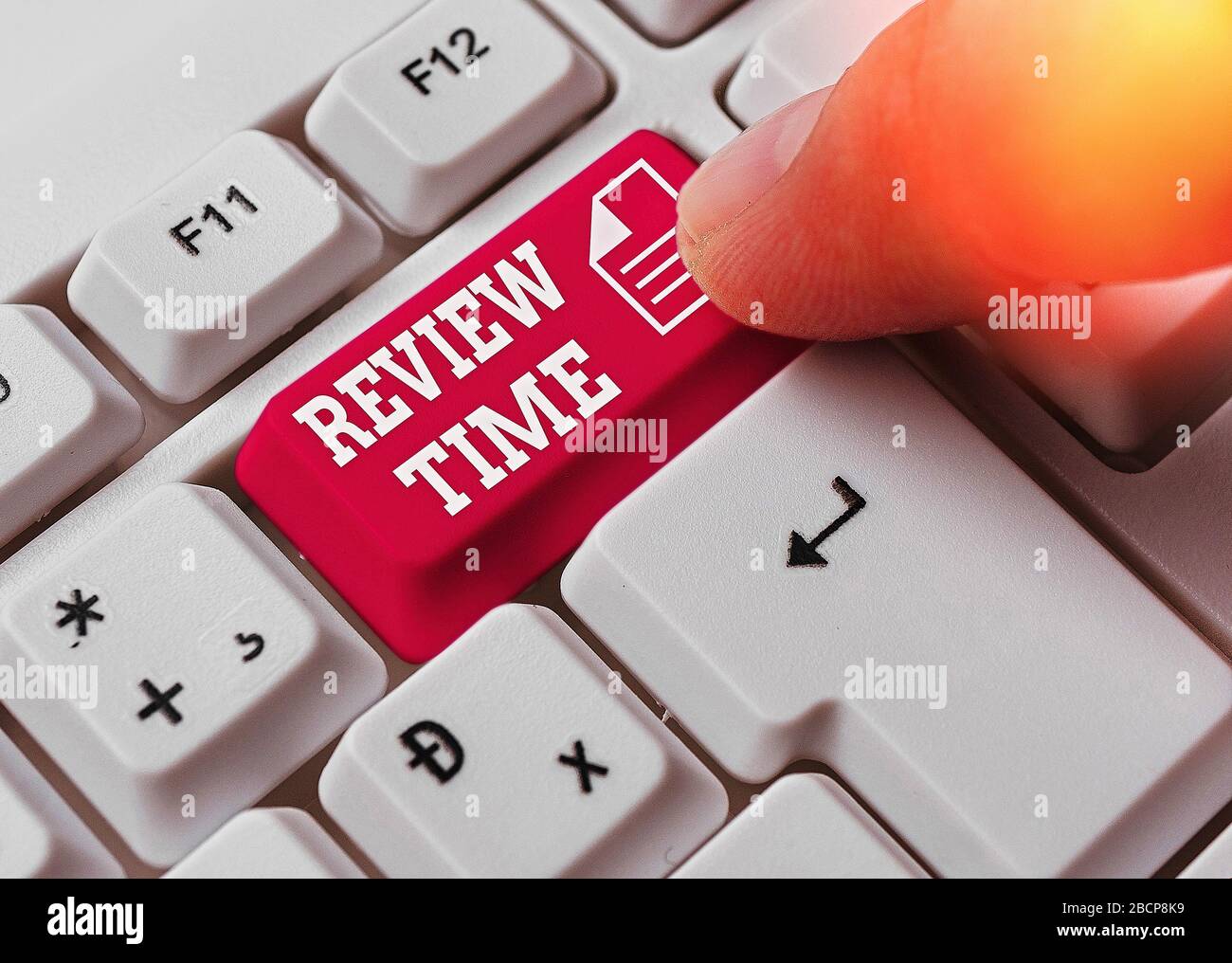 Writing note showing Review Time. Business concept for to think or talk ...