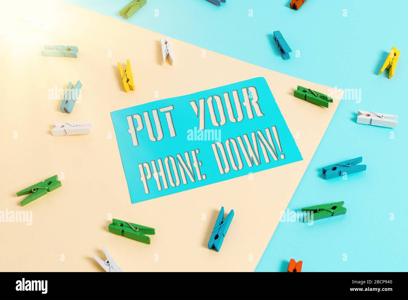 Writing note showing Put Your Phone Down. Business concept for end ...