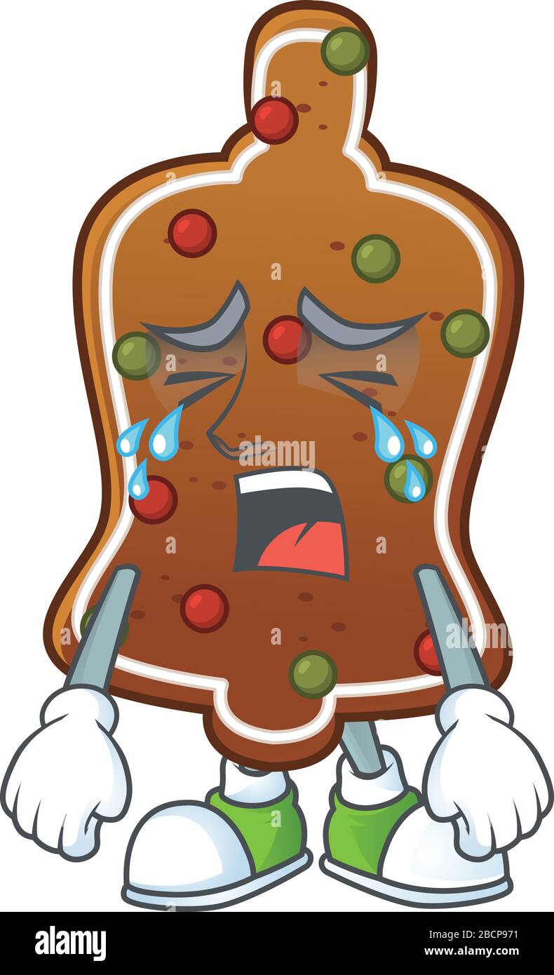 A weeping gingerbread bell cartoon character concept Stock Vector Image ...