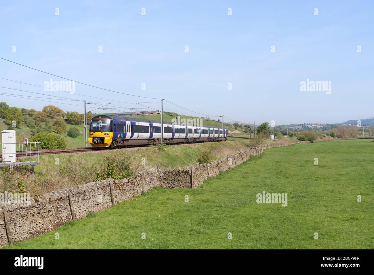 Northern Rail Siemens class 333 electric train 333013 passing Snaygill ...