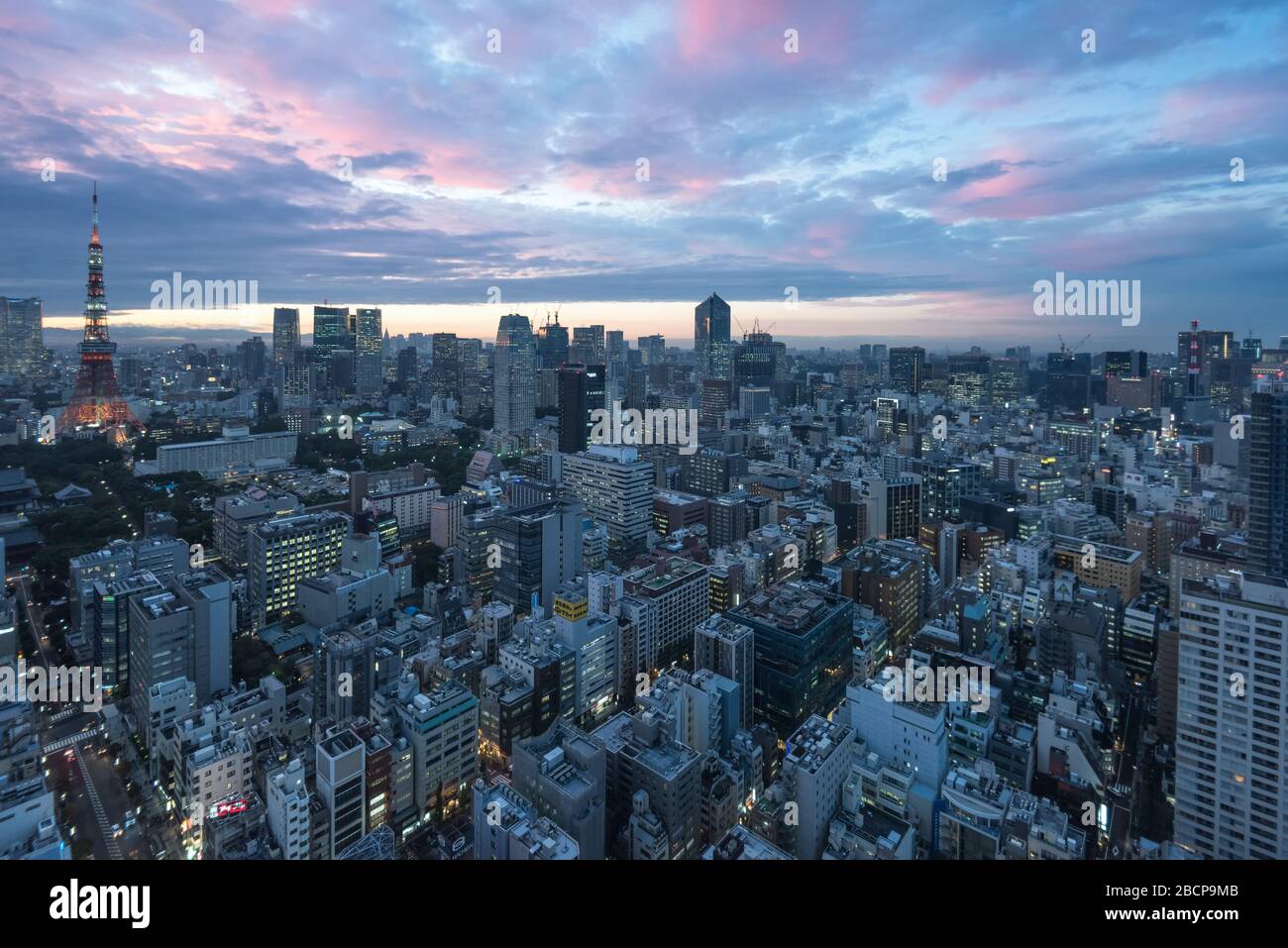 Tokyo, Japan - Sep 27, 2018: Tokyo cityscape at dusk view from ...