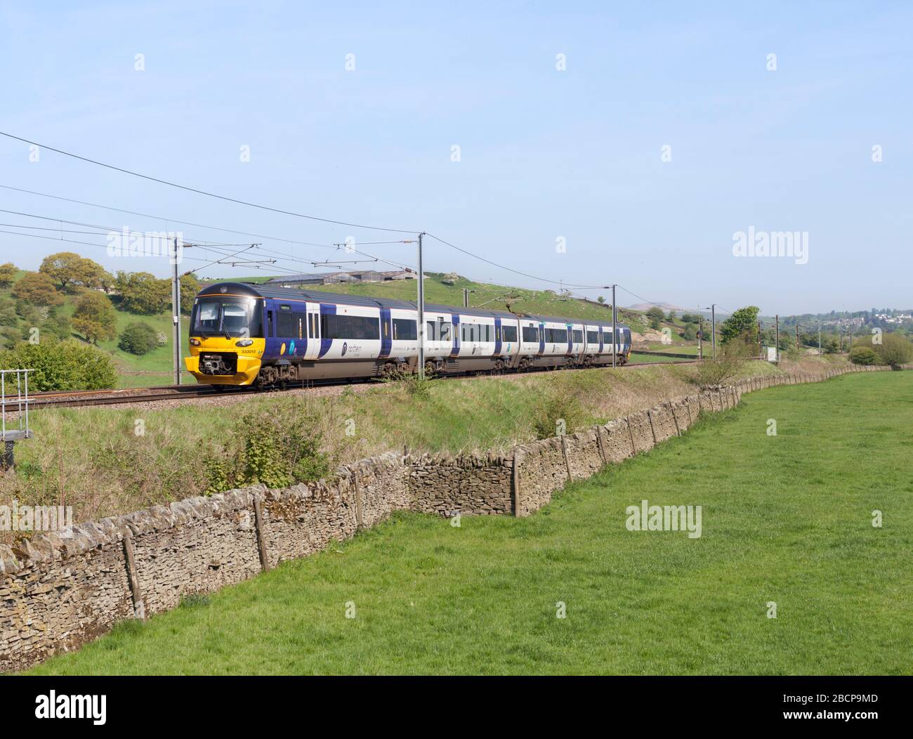 Northern Rail Siemens class 333 electric train 333013 passing Snaygill ...