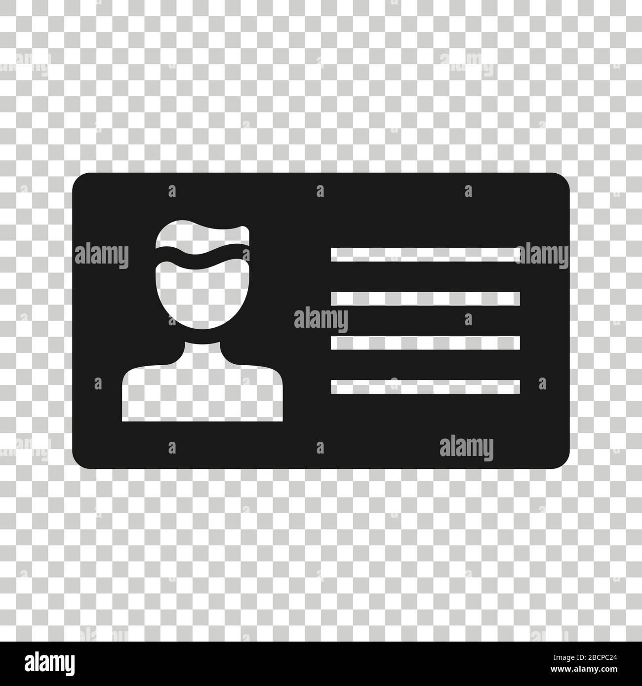 Id card icon in flat style. Identity tag vector illustration on white ...