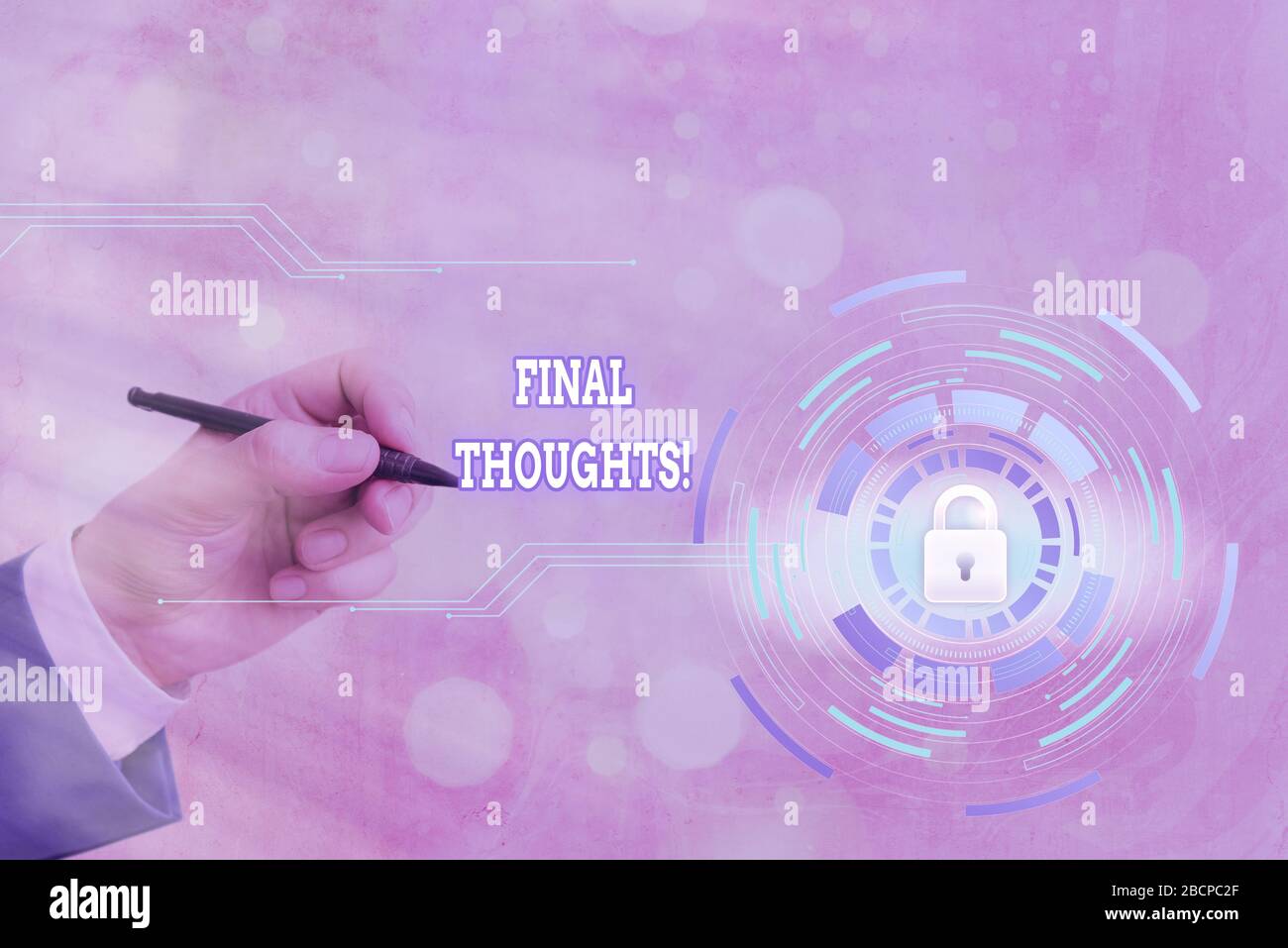 Writing note showing Final Thoughts. Business concept for should be ...