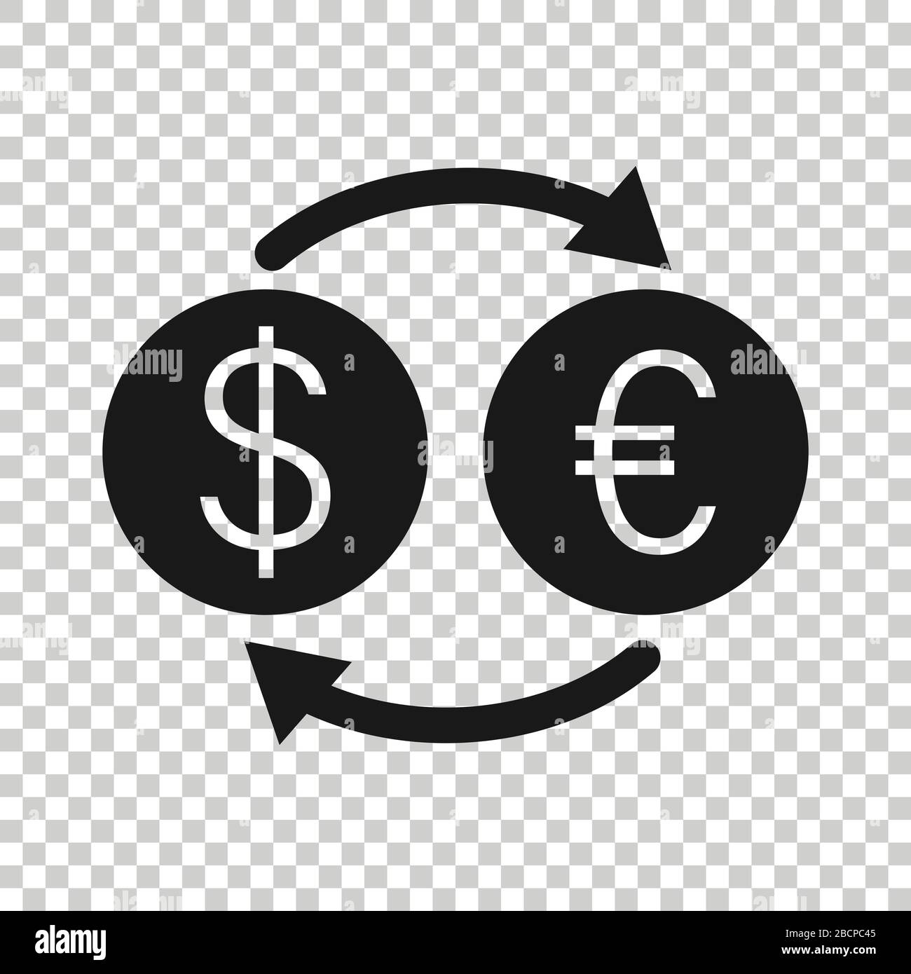 Currency exchange icon in flat style. Dollar euro transfer vector ...
