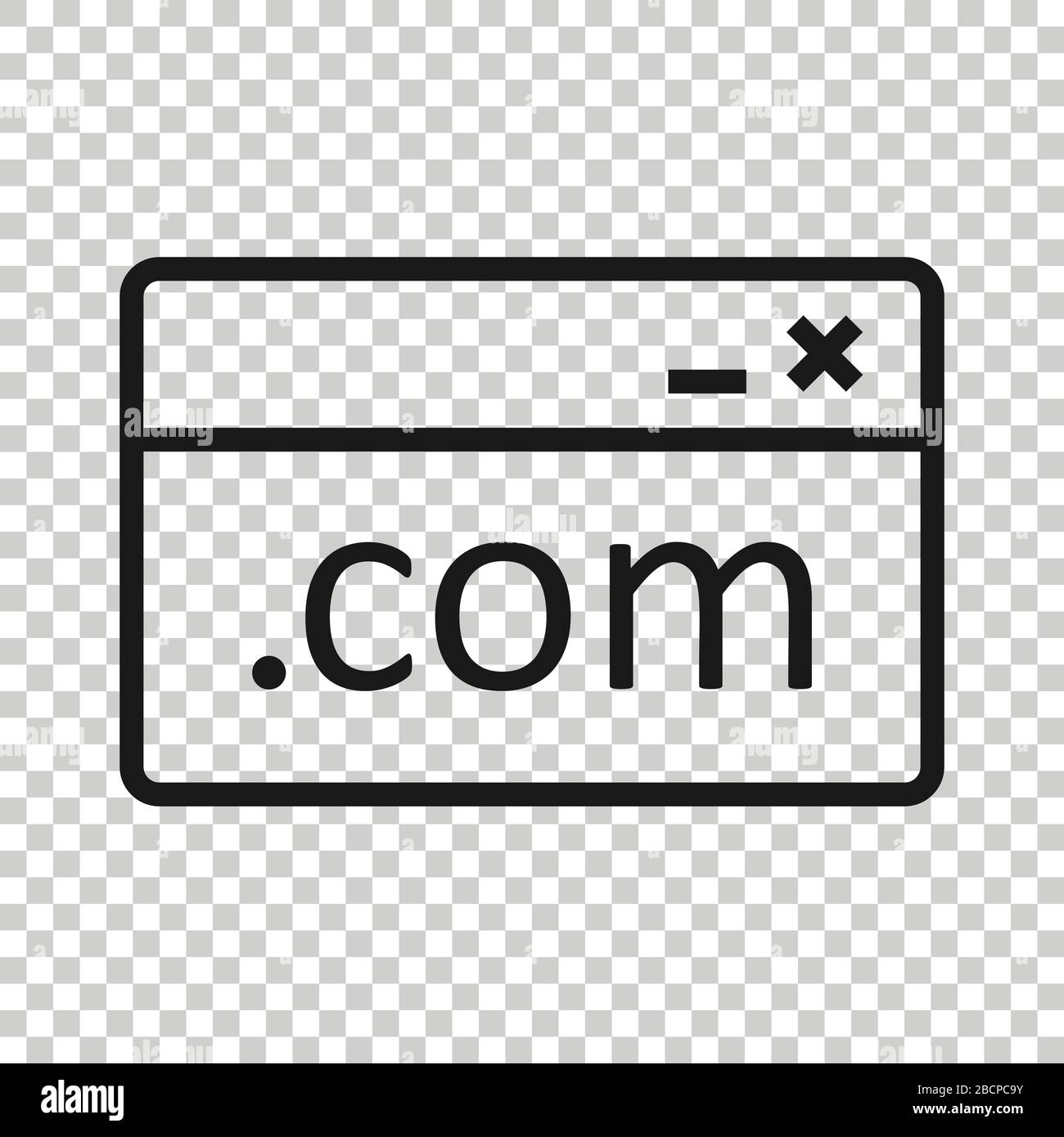 Website domain icon in flat style. Com internet address vector ...