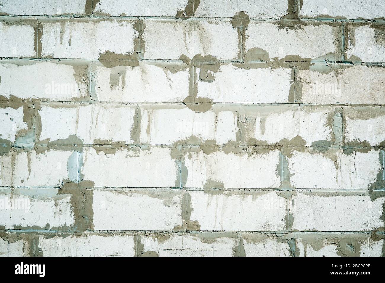white rustic texture. Retro Whitewashed surface of old brick wall. The ...