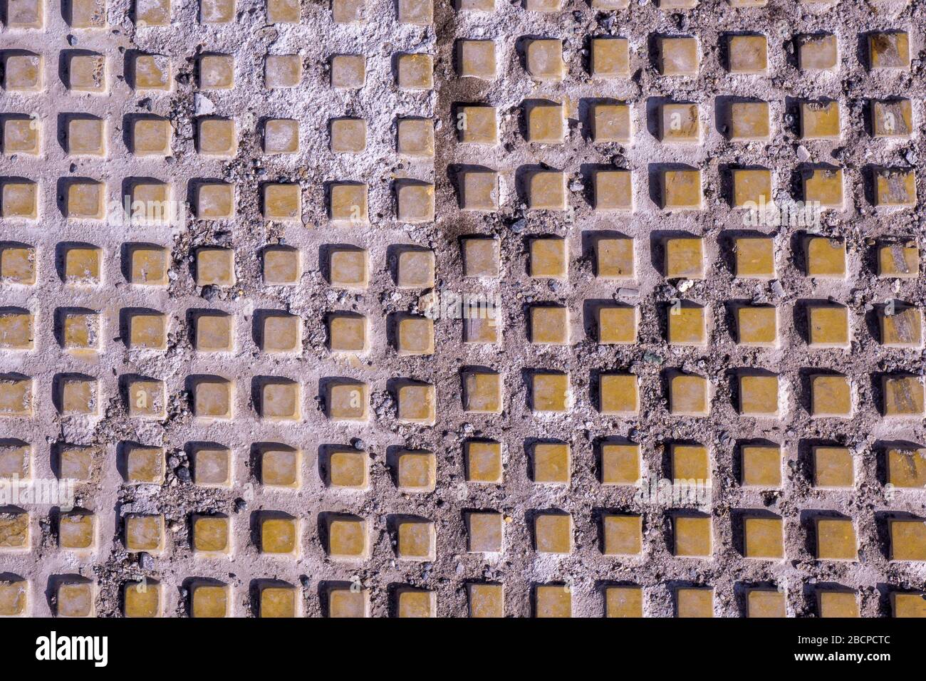 old square tile background texture. Background of the old and damaged ...