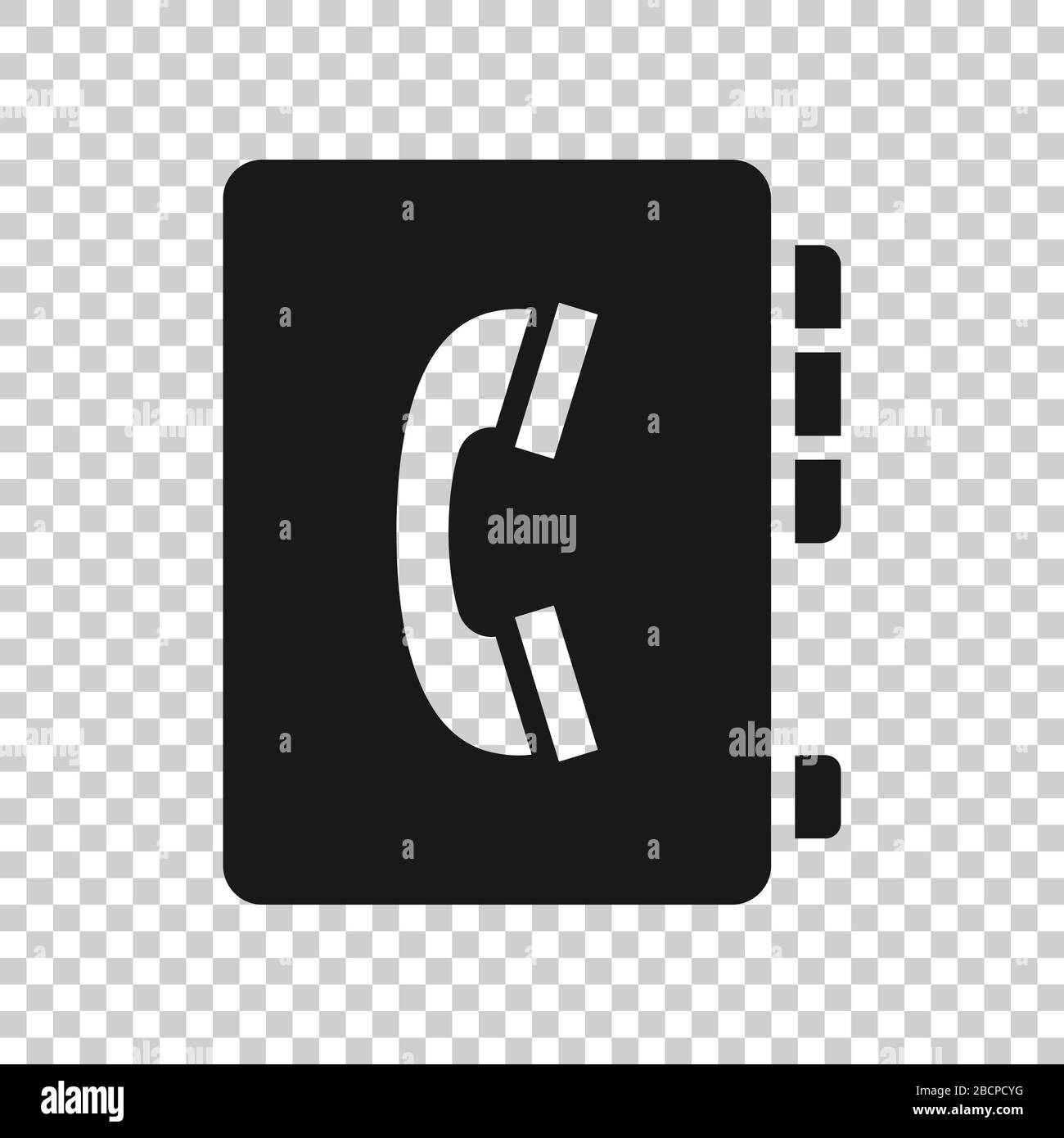 Address phone book icon in flat style. Telephone notebook vector ...