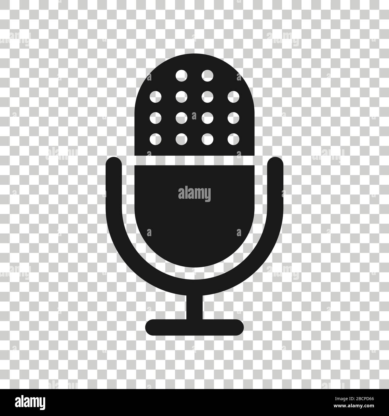 Microphone icon in flat style. Studio mike vector illustration on white ...