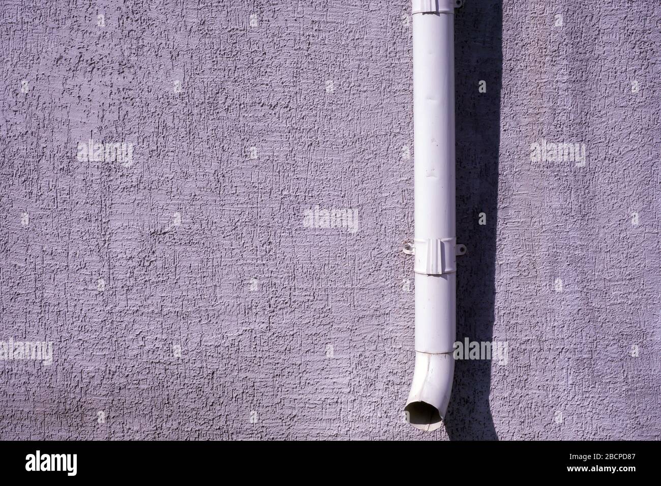 Downpipe derived through the wall to the outside vertical frame Stock ...