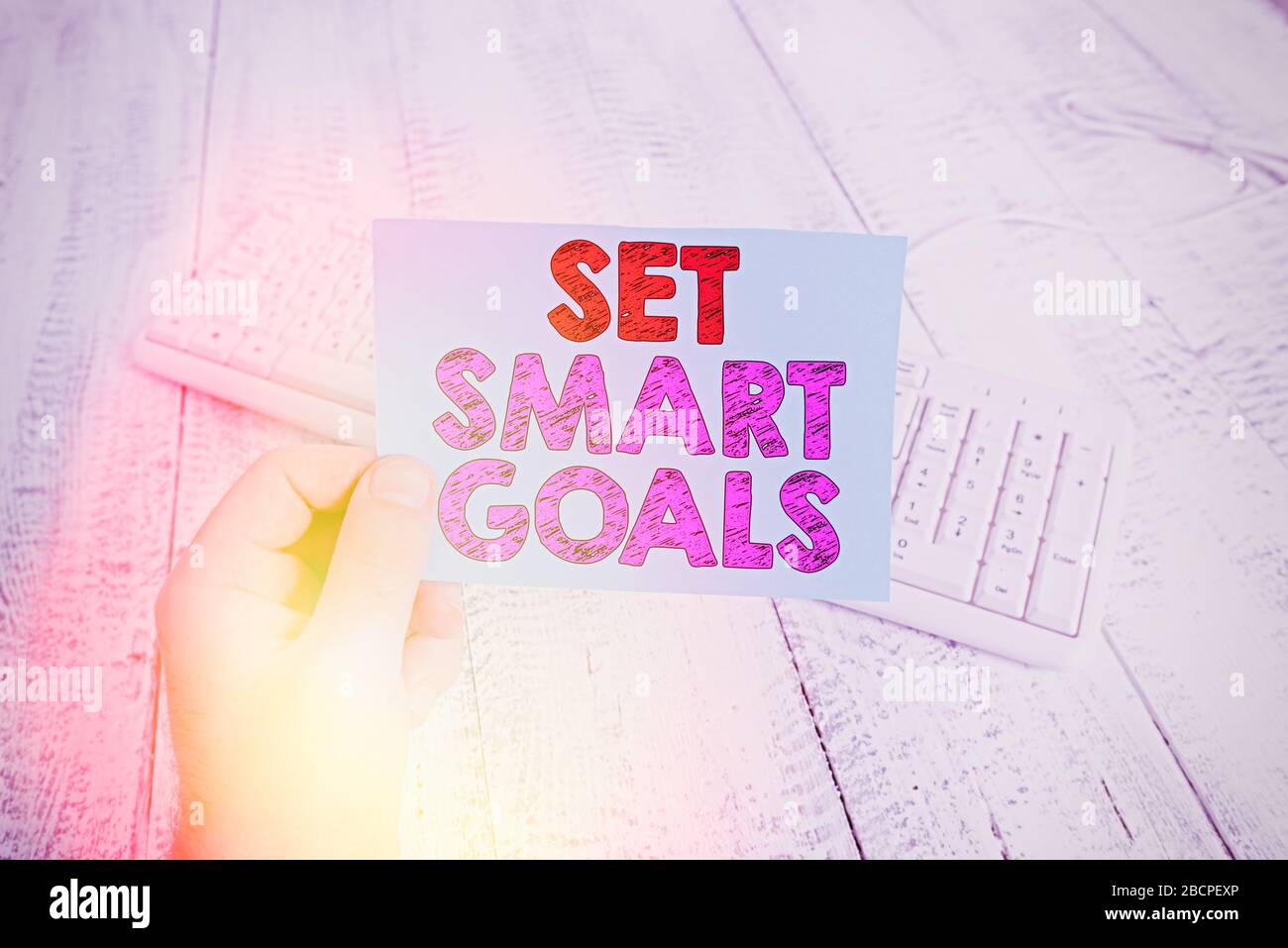 Handwriting text writing Set Smart Goals. Conceptual photo giving ...