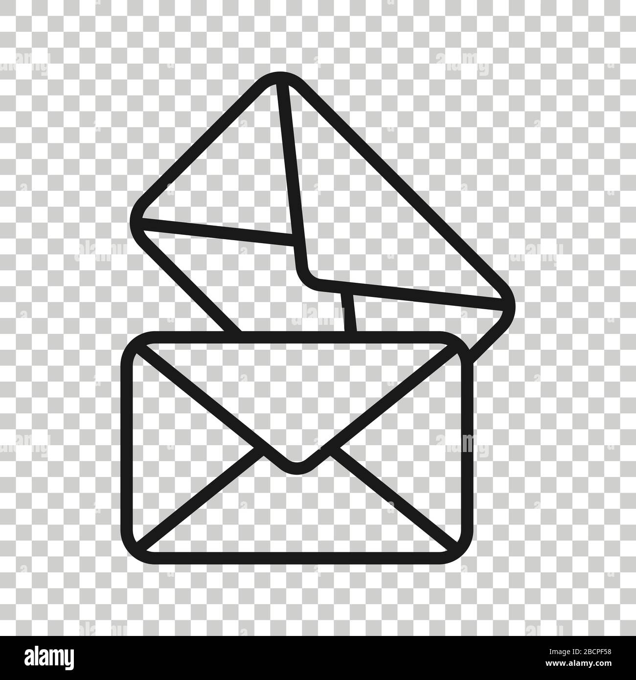 Email message icon in flat style. Mail document vector illustration on ...