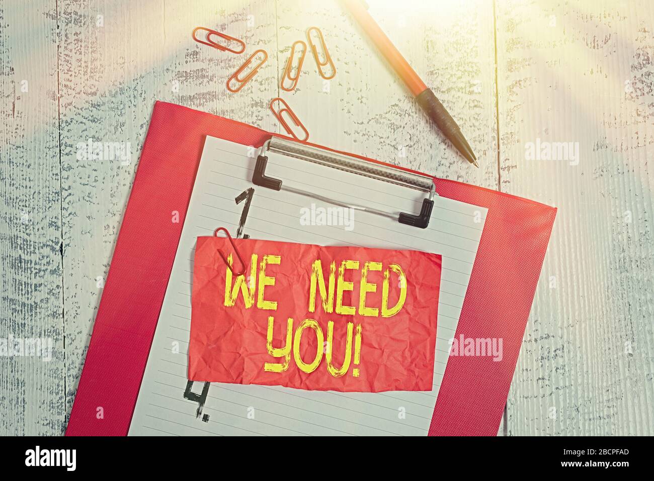 Text sign showing We Need You. Business photo showcasing to fulfill the ...