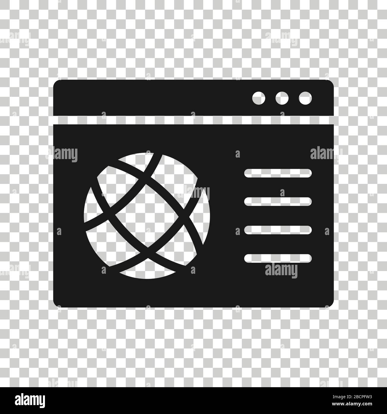 Website domain icon in flat style. Global internet address vector ...