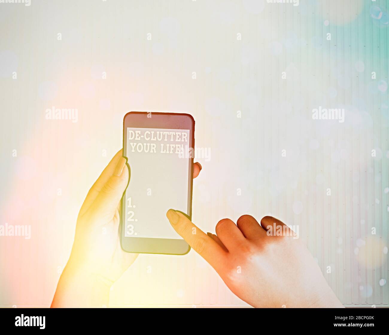 Writing note showing De Clutter Your Life. Business concept for remove ...