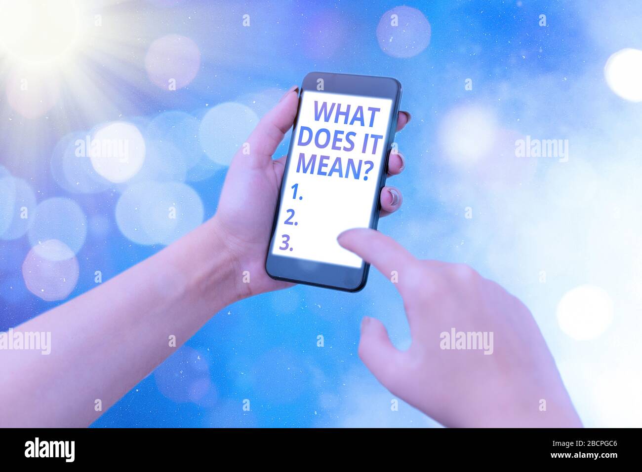 Word writing text What Does It Mean question. Business photo showcasing ...